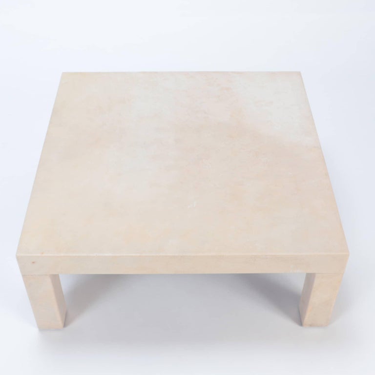 Square Parchment End or Coffee Table, Contemporary For Sale at 1stDibs