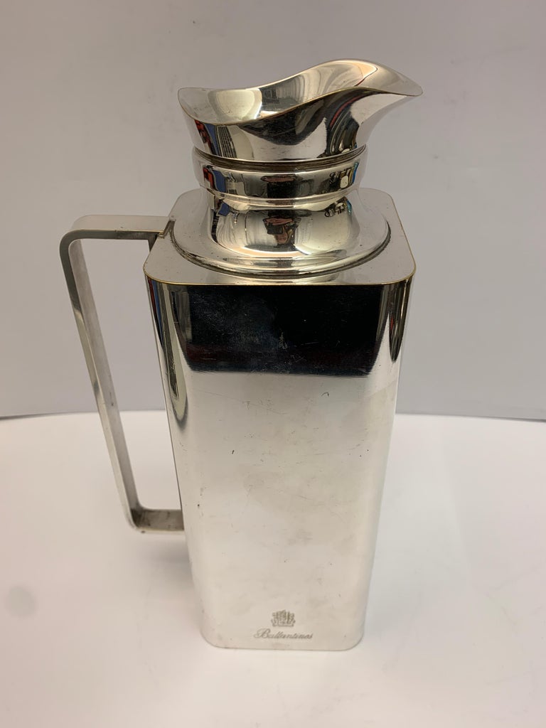 Square Silver Plated Ballentines Thermos Jug For Sale at 1stDibs