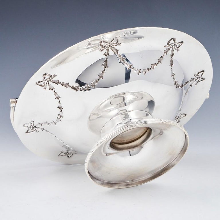 Sterling Silver Swing Handle Fruit Basket For Sale at 1stDibs