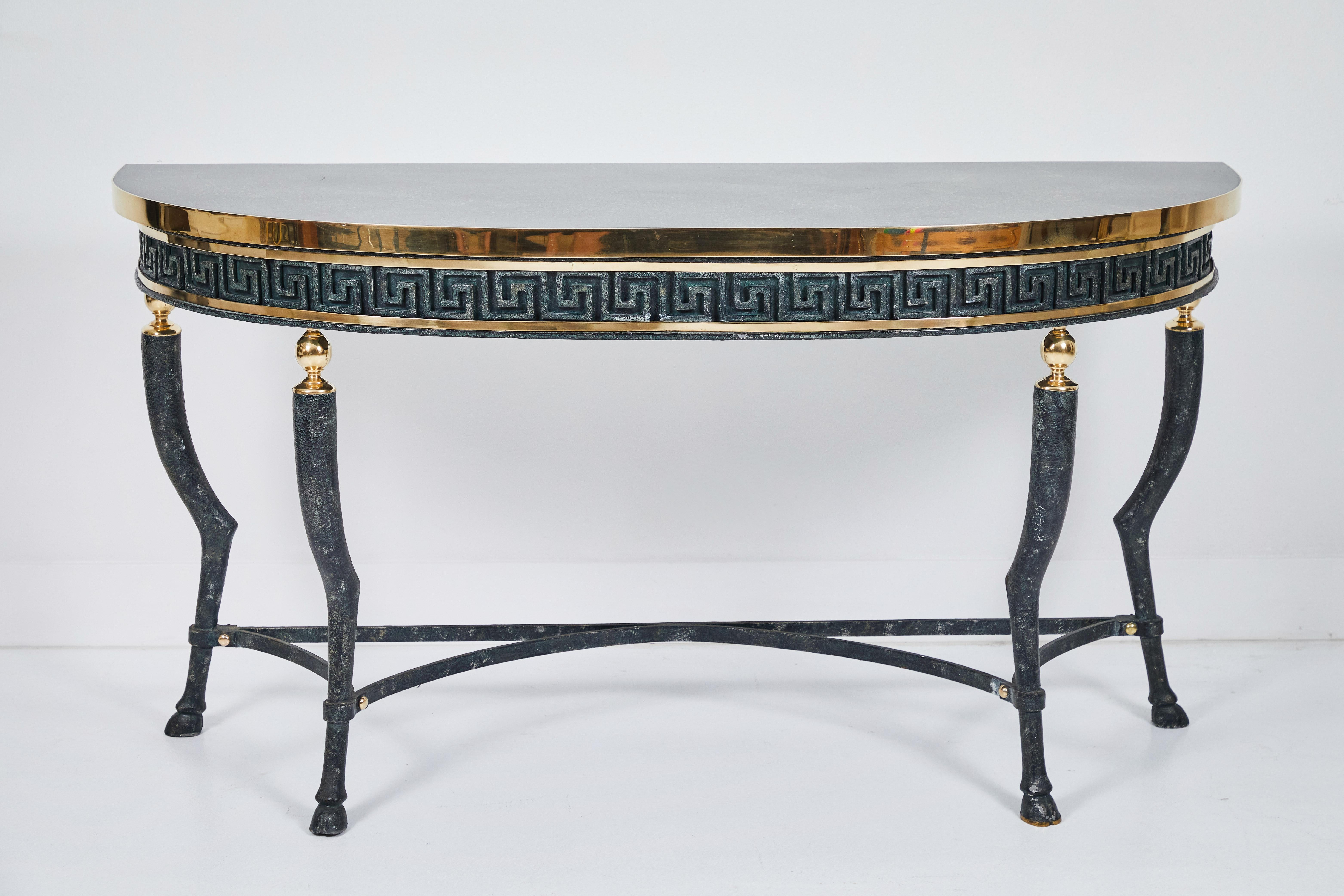 Stone and Brass French Style Console For Sale at 1stDibs