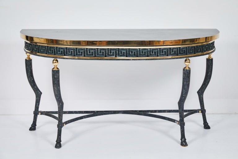 Stone and Brass French Style Console For Sale at 1stDibs