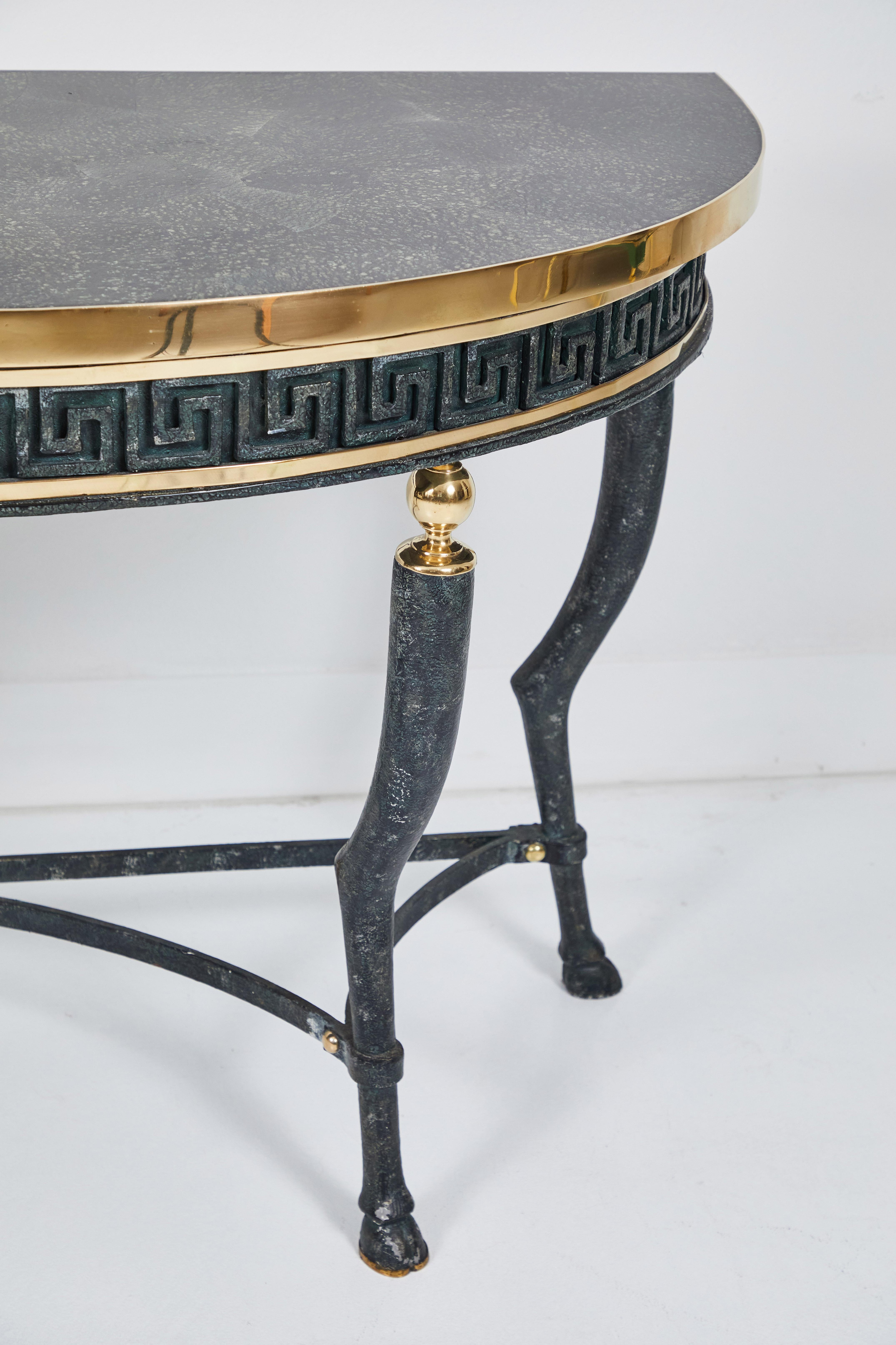 Stone and Brass French Style Console For Sale at 1stDibs