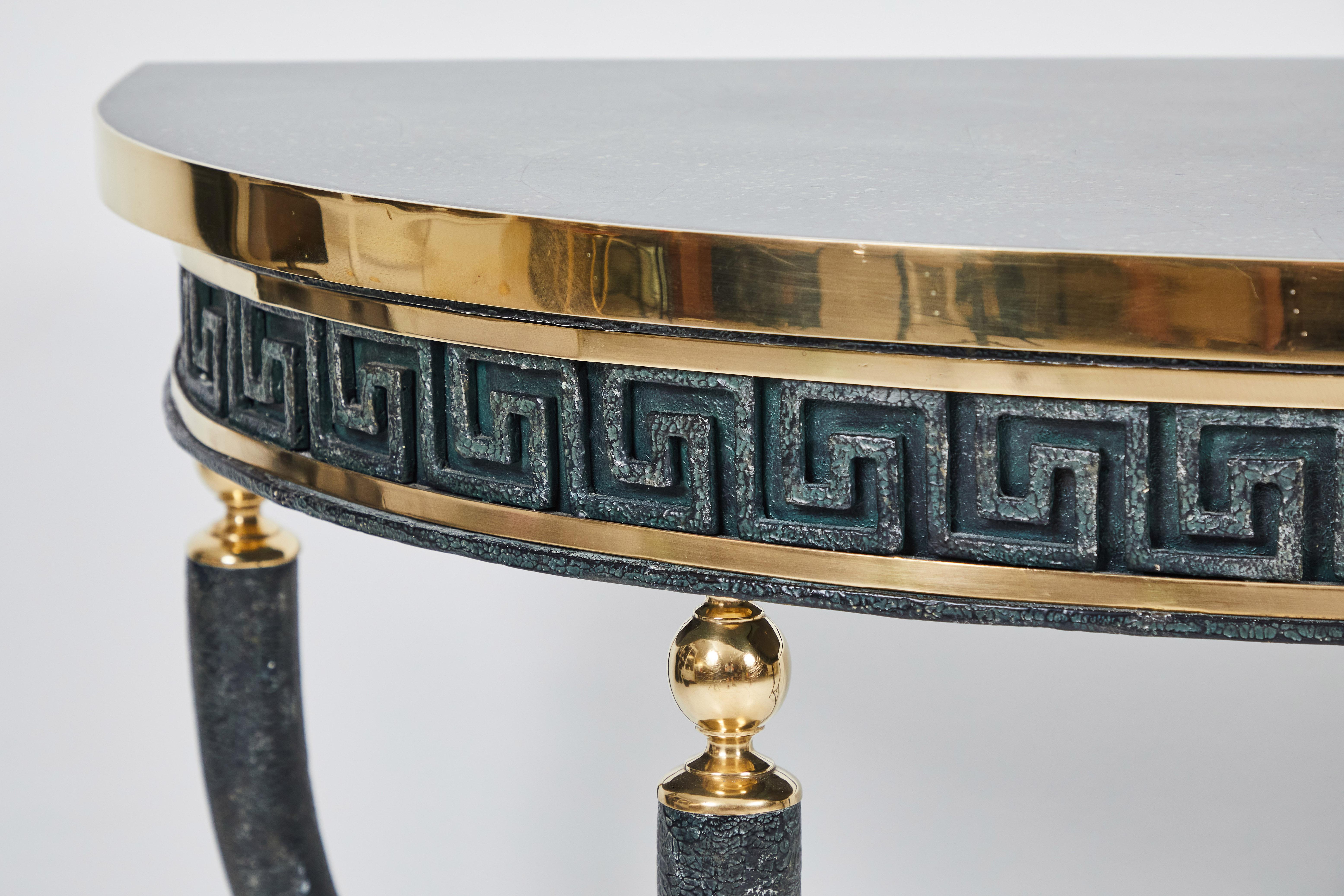Stone and Brass French Style Console For Sale at 1stDibs
