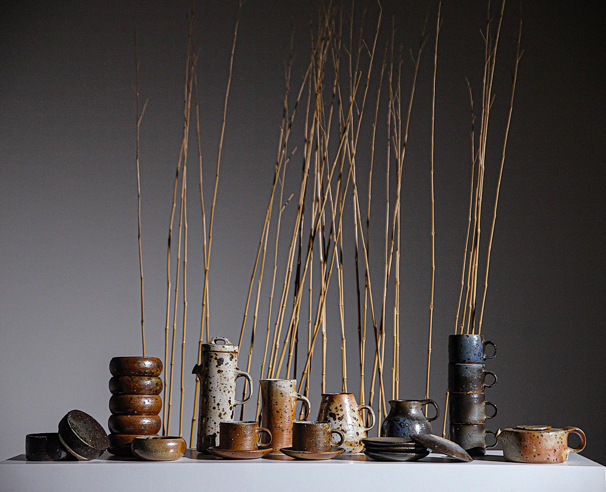 A Stoneware Service by Elke Montreau Lohoff La Borne France 1960s For ...