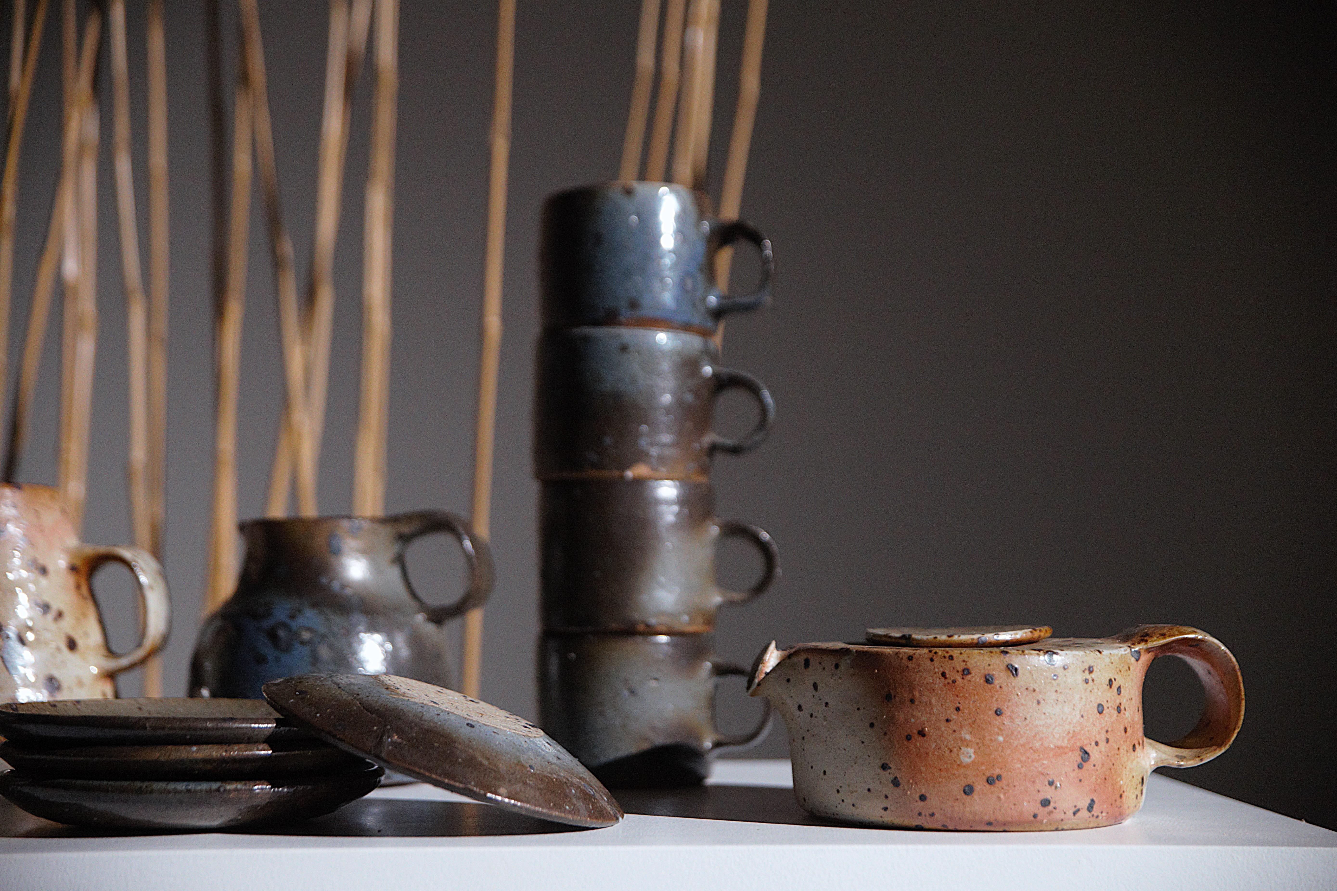 A Stoneware Service by Elke Montreau Lohoff La Borne France 1960s For ...