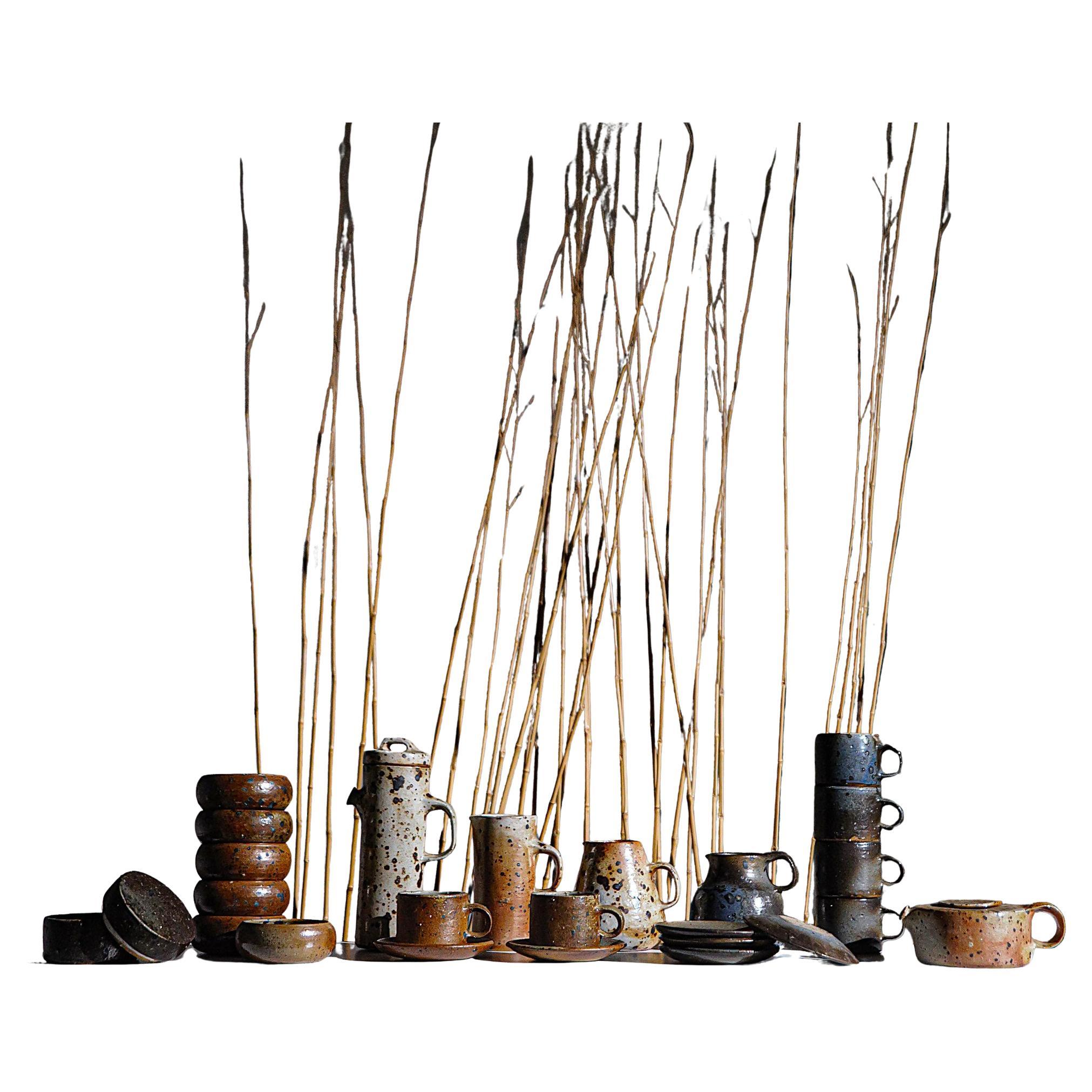 A Stoneware Service by Elke Montreau Lohoff La Borne France 1960s For ...