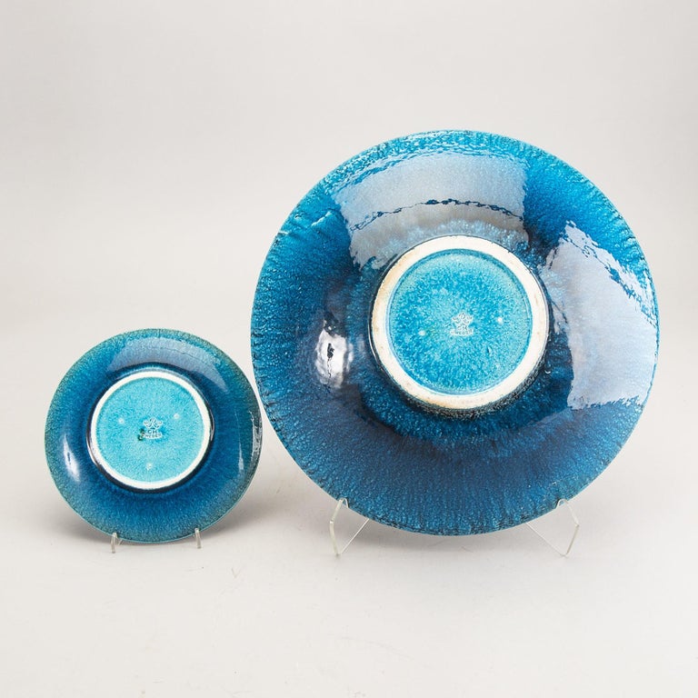 Stonewear Bowl and 11 Plates by Charlotte Hamilton Sweden, 1970, Signed ...