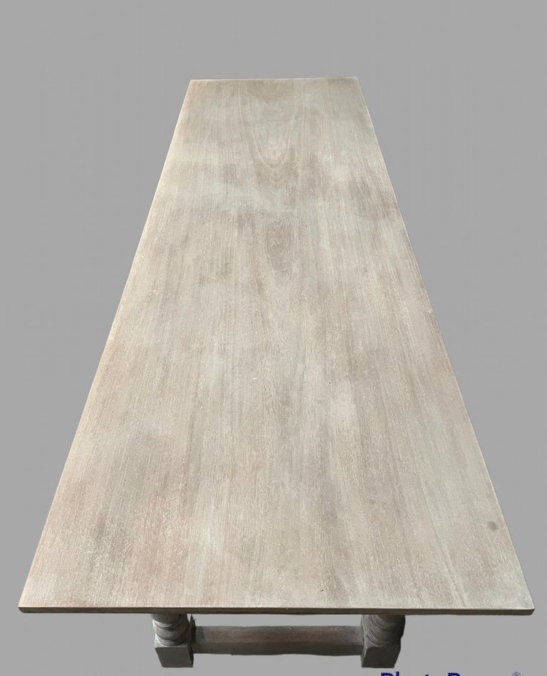 Stripped and Limed Good Size Oak Table For Sale at 1stDibs