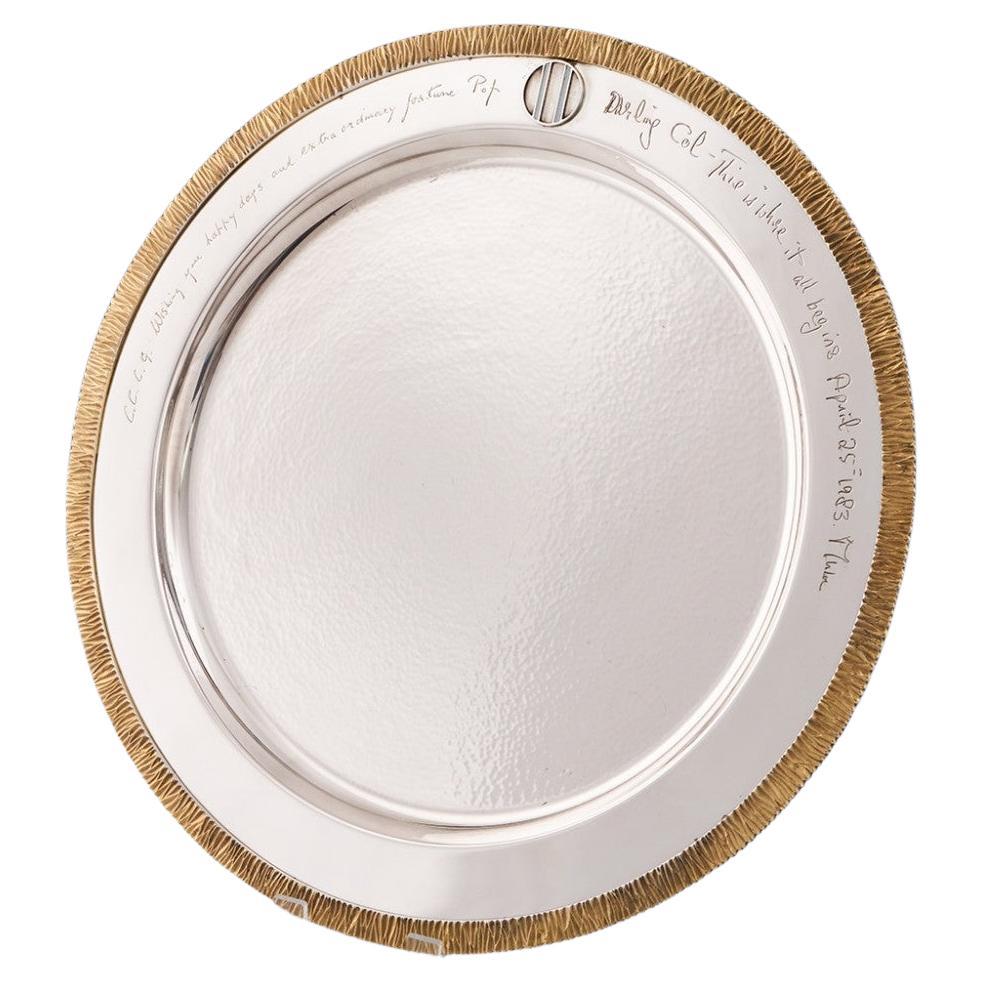 Stuart Devlin Solid Silver and Silver Gilt Three Light Candelabra For ...