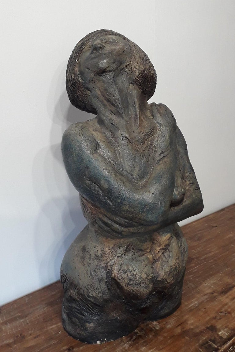 Studio Pottery Twisting Bust Figure by Signe Kolding For Sale at 1stDibs