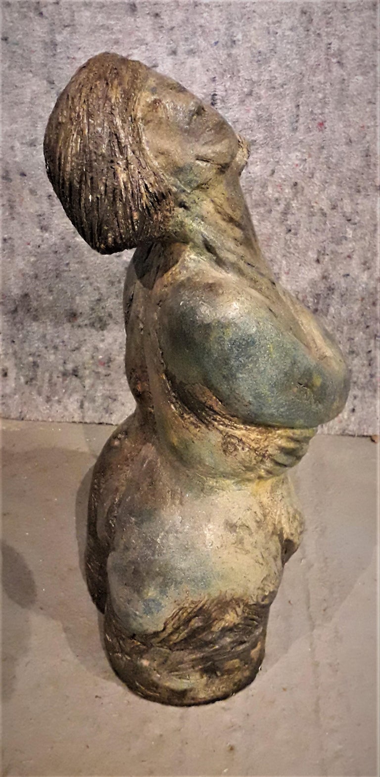 Studio Pottery Twisting Bust Figure by Signe Kolding For Sale at 1stDibs
