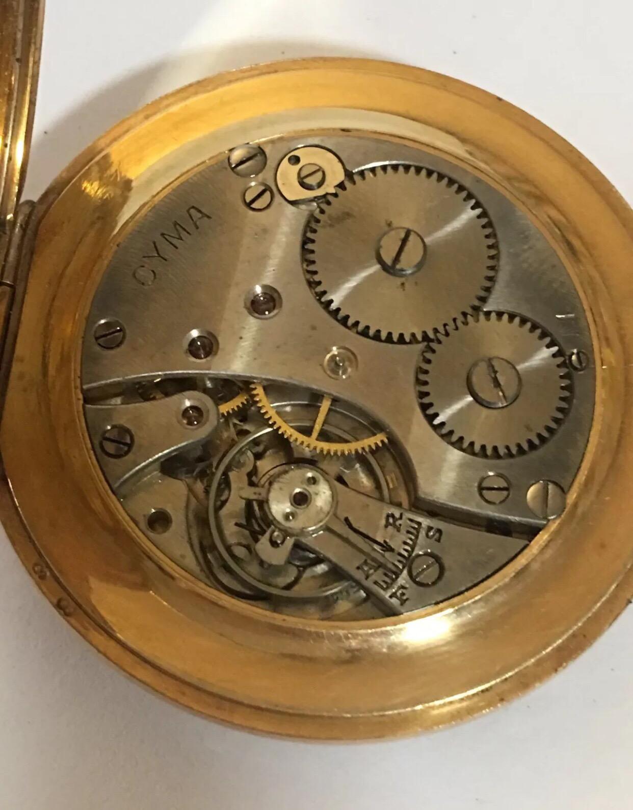 Stunning Gold-Plated Cyma Dress Pocket Watch For Sale at 1stDibs | cyma ...