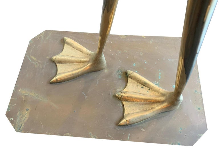 Stunning Large Brass Flamingo Sculpture by Fondica with Hinges Back ...