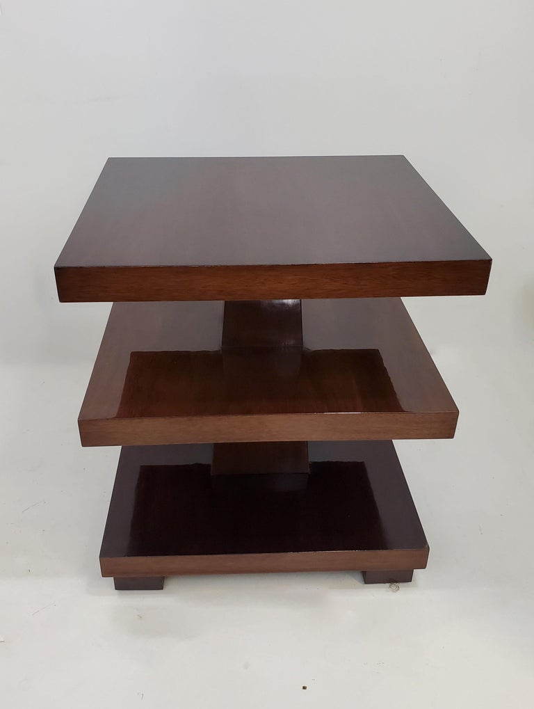 Stunning Minimalist Three Tiered Rectangular End / Side Table For Sale ...