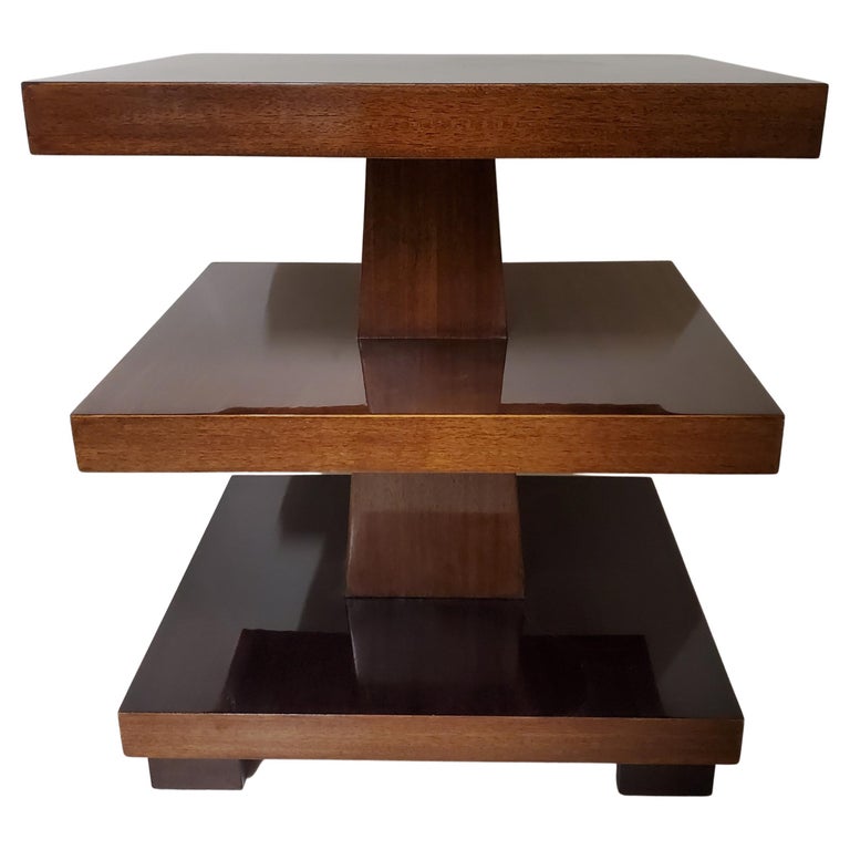 Stunning Rectangular, Three Tiered Mahogany End / Side Table at 1stDibs