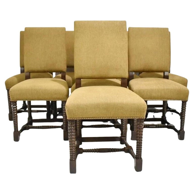A Stunning set of 8 Of French bobbin style dinning chairs. For Sale at ...