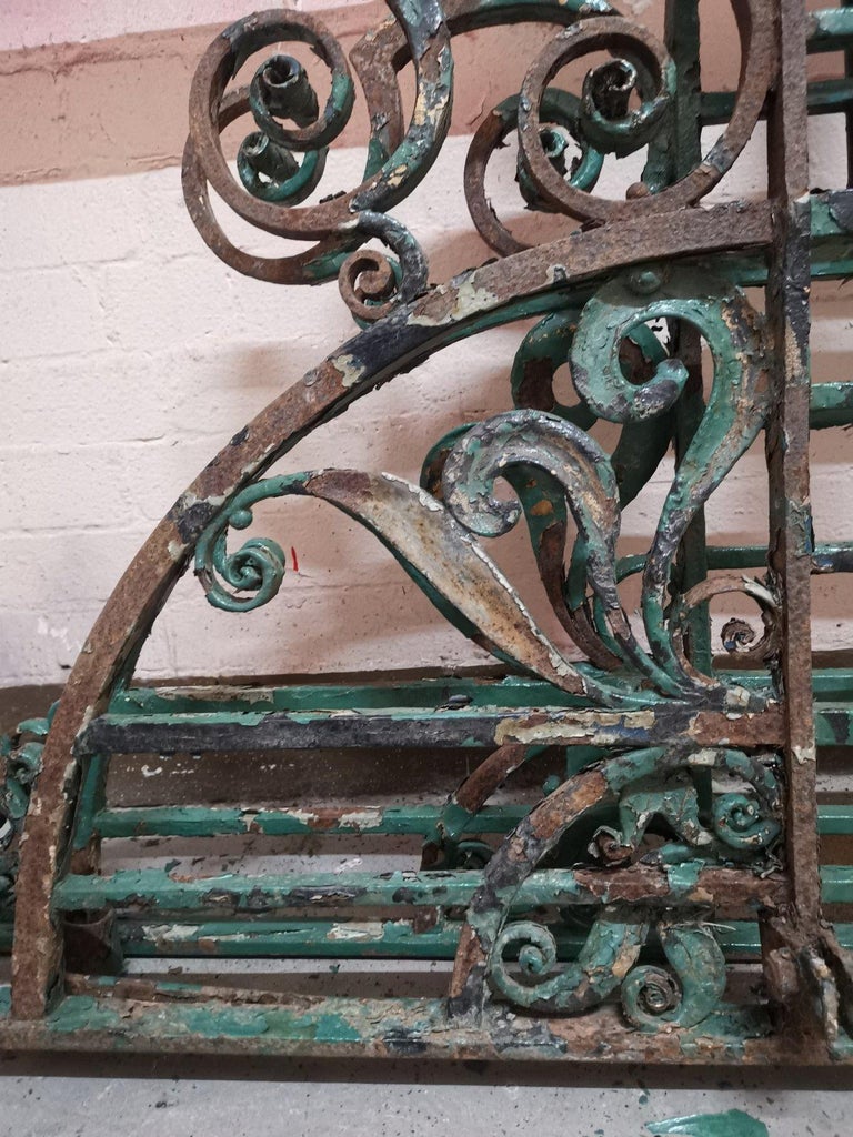 Stunning Set of Arts and Crafts Hand Wrought Iron Gates with Floral ...