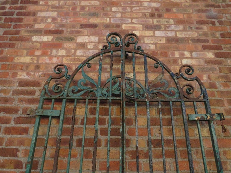 Stunning Set of Arts and Crafts Hand Wrought Iron Gates with Floral ...
