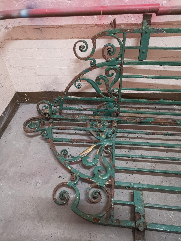 Stunning Set of Arts and Crafts Hand Wrought Iron Gates with Floral ...