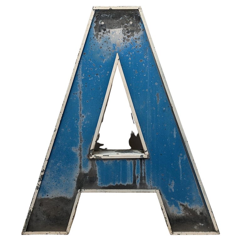 Stunning Vintage Metal Advertising Letter A For Sale at 1stDibs