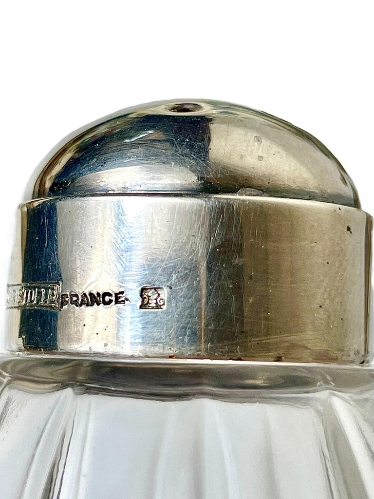 Pair of Christofle Crystal Salt and Pepper Shaker For Sale at 1stDibs