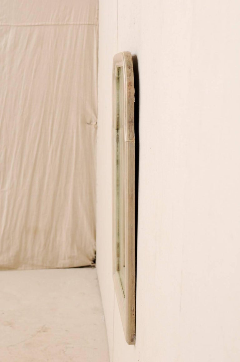 Sunburst Églomisé Antiqued Wall Mirror with Neutral Painted Cream ...