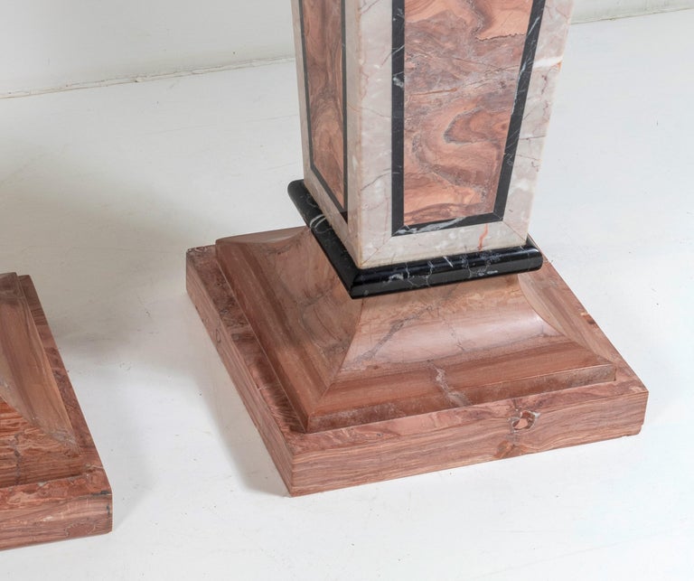 Superb Pair of Pink Marble Pedestal Bust Plinths French Early 20th ...
