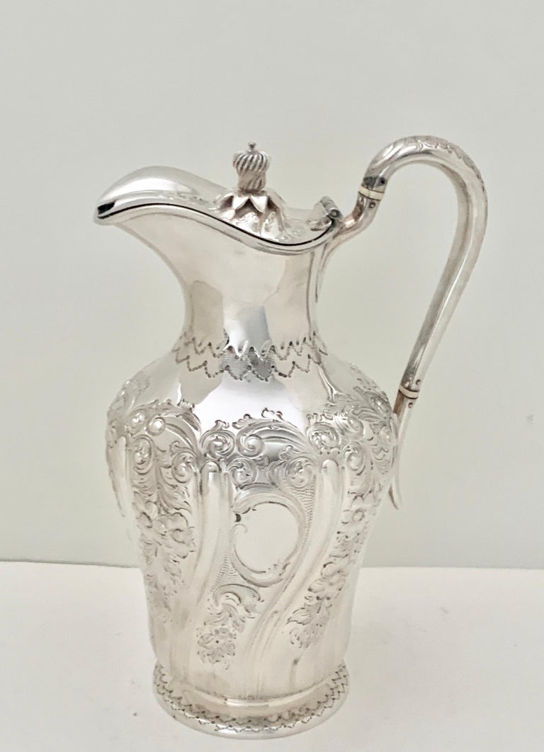 Superb Victorian Silver Antique Hot Water Jug by Henry Aitken ...