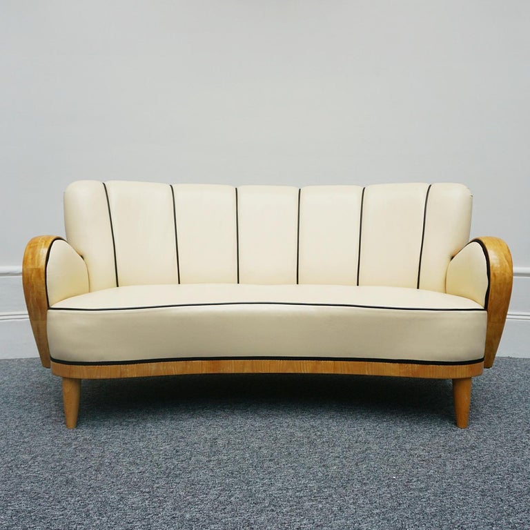 Swedish Art Deco 1930's Curved Sofa at 1stDibs