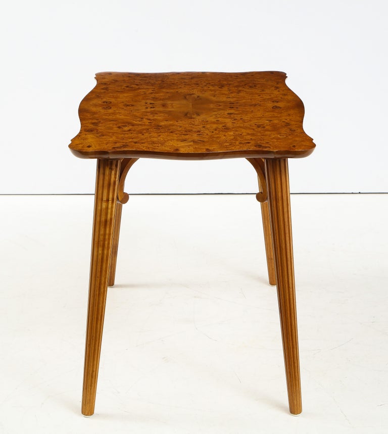 Swedish Modern Burr Birch Side Table, circa 1940s For Sale at 1stDibs