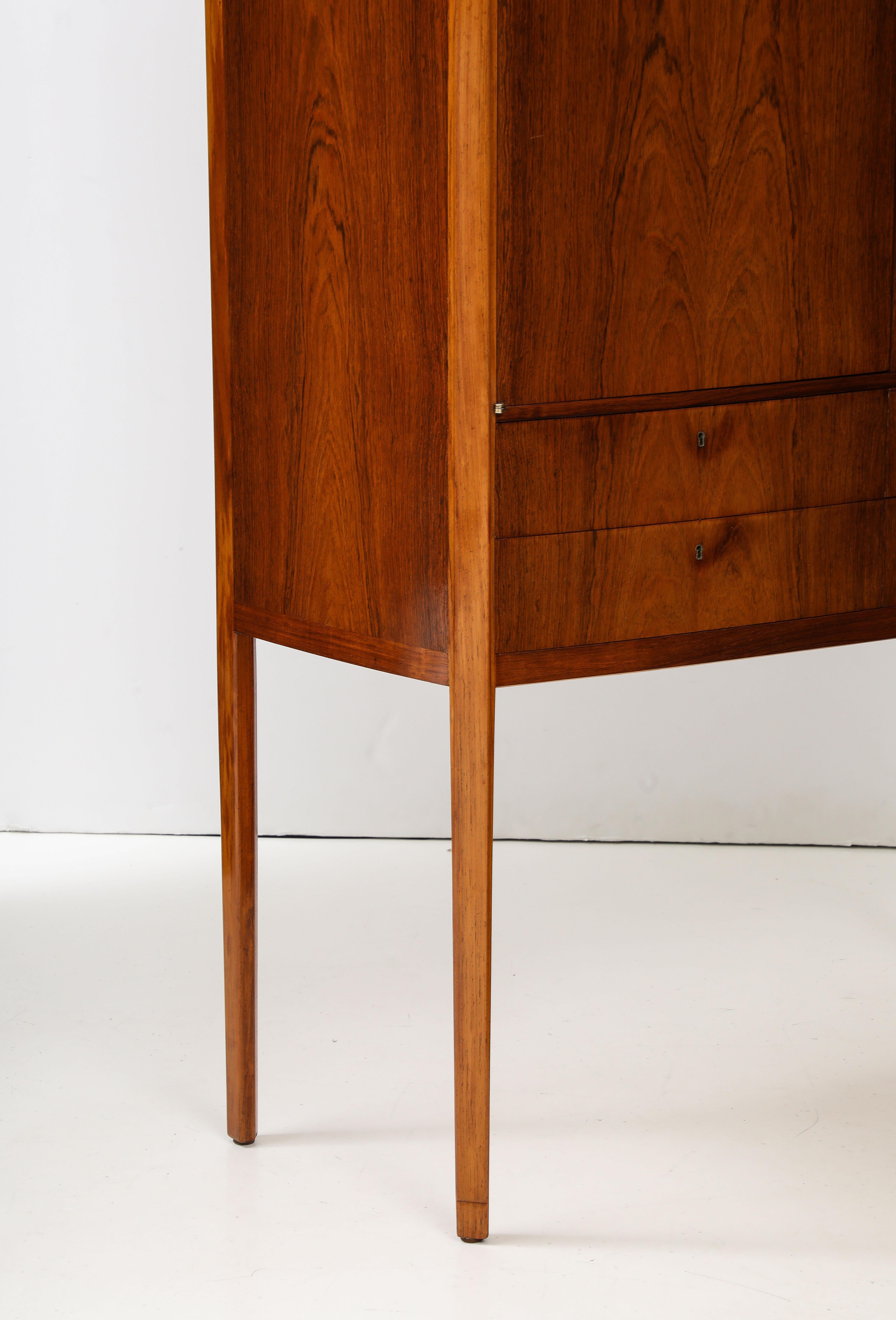 A Swedish Modern Walnut Cabinet, Apprentice Examination Piece, Dated ...