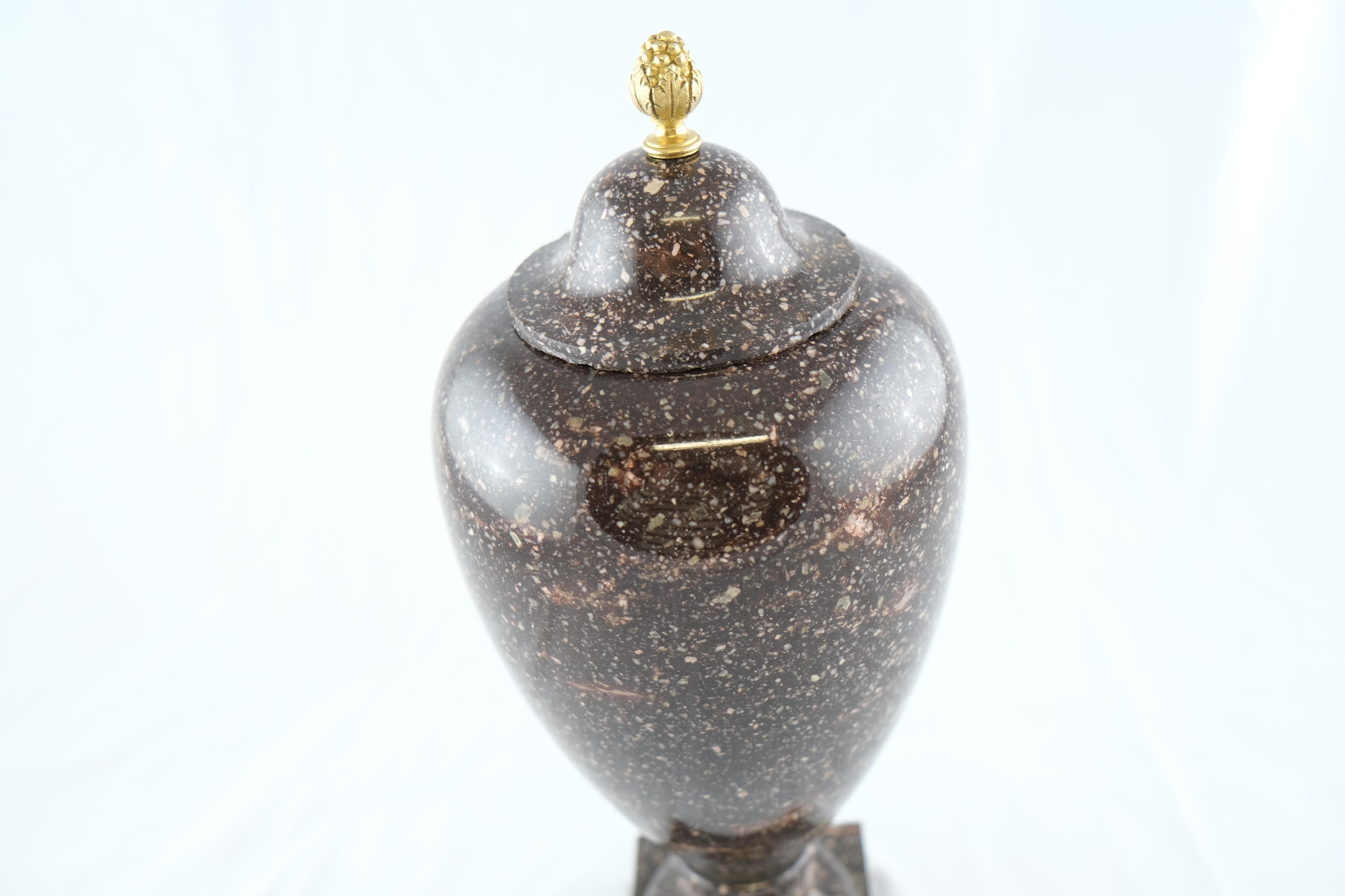 Swedish Porphyry Urn with Lid, Early 19th C For Sale at 1stDibs