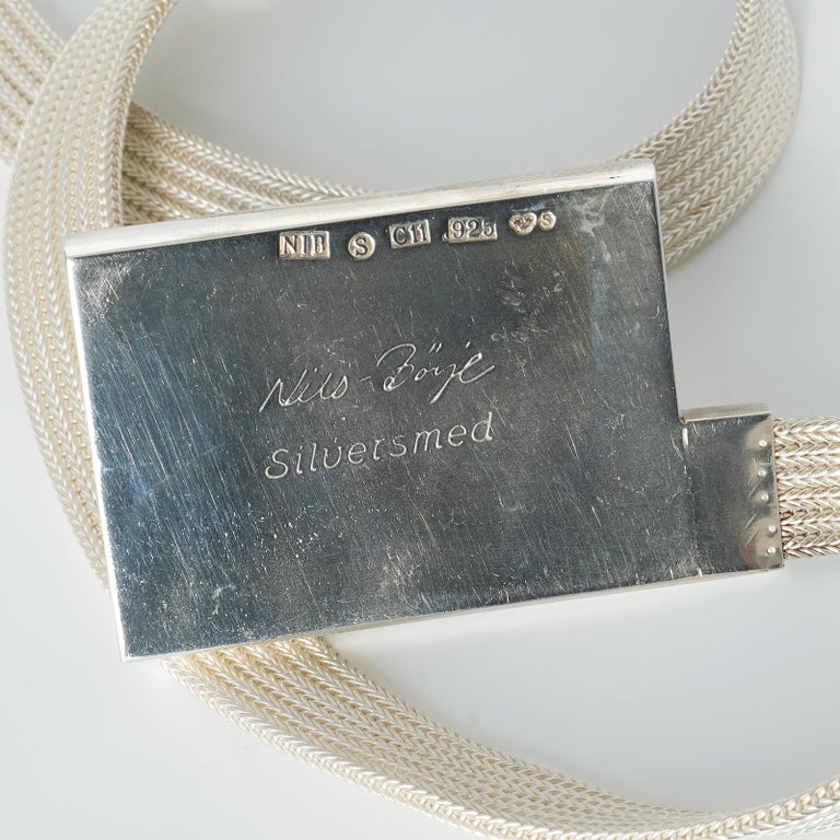 Swedish Silver Necklace Made Made 2001 For Sale at 1stDibs