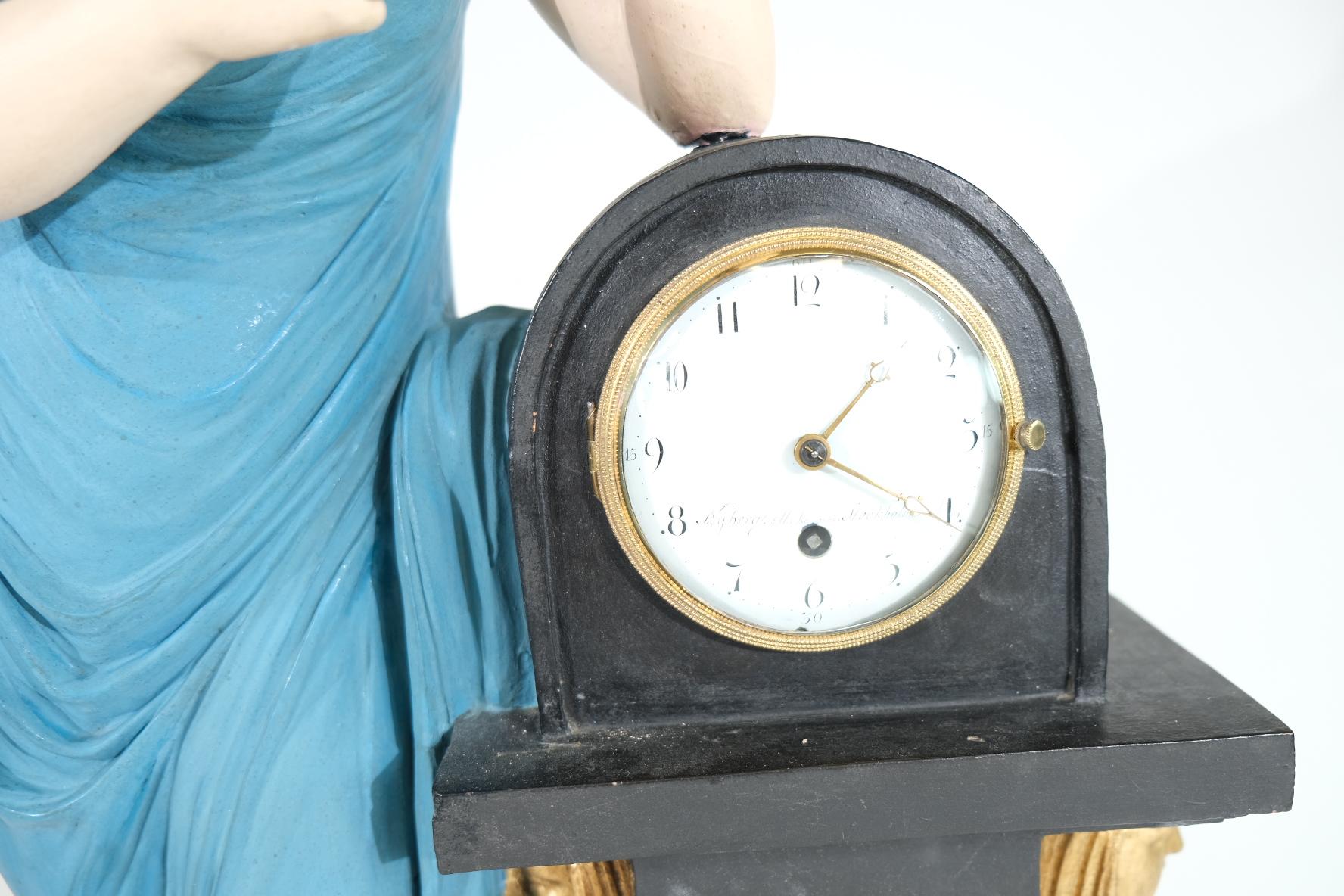 Swedish Very Large Clock Signed Nyberg in Stockholm For Sale at 1stDibs