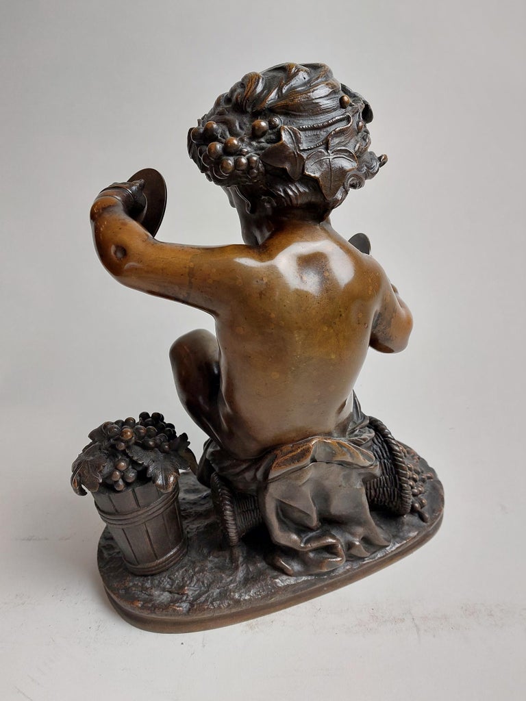 Sweet 19th Century Bronze of a Seated Cherub 'Putto' For Sale at 1stDibs