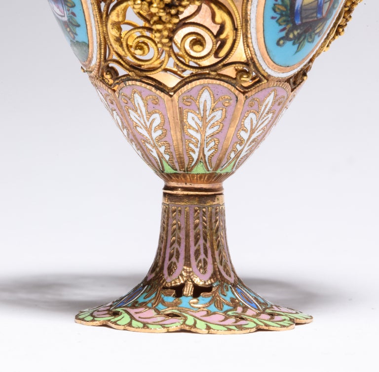 Swiss Gold and Enamel Zarf for the Turkish Market, circa 1840 at 1stDibs