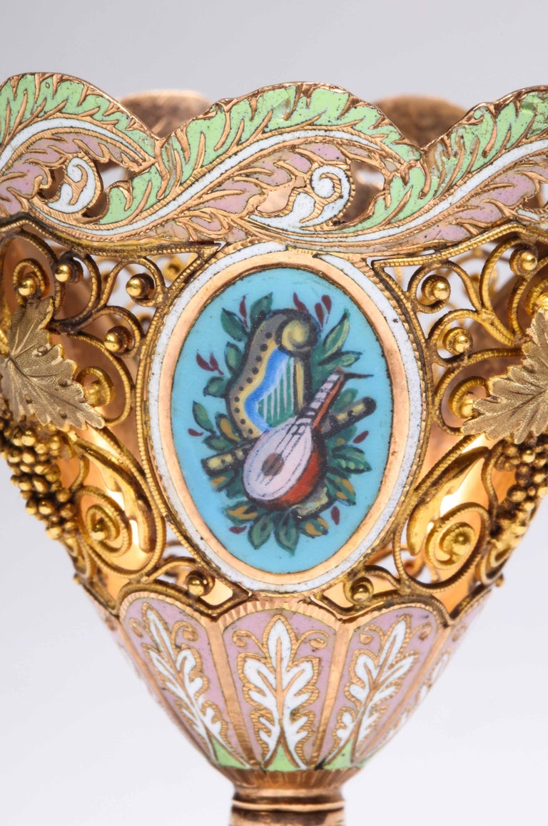 Swiss Gold and Enamel Zarf for the Turkish Market, circa 1840 at 1stDibs