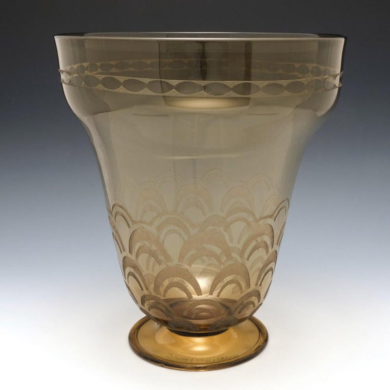 Tall Art Deco Daum Nancy Glass Vase, c1930 For Sale at 1stDibs