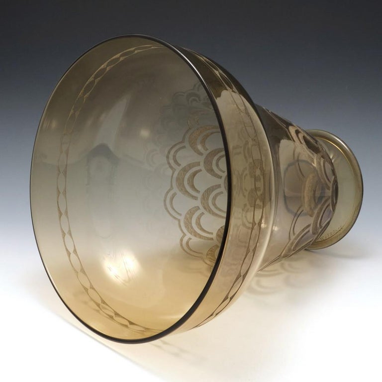 Tall Art Deco Daum Nancy Glass Vase, c1930 For Sale at 1stDibs