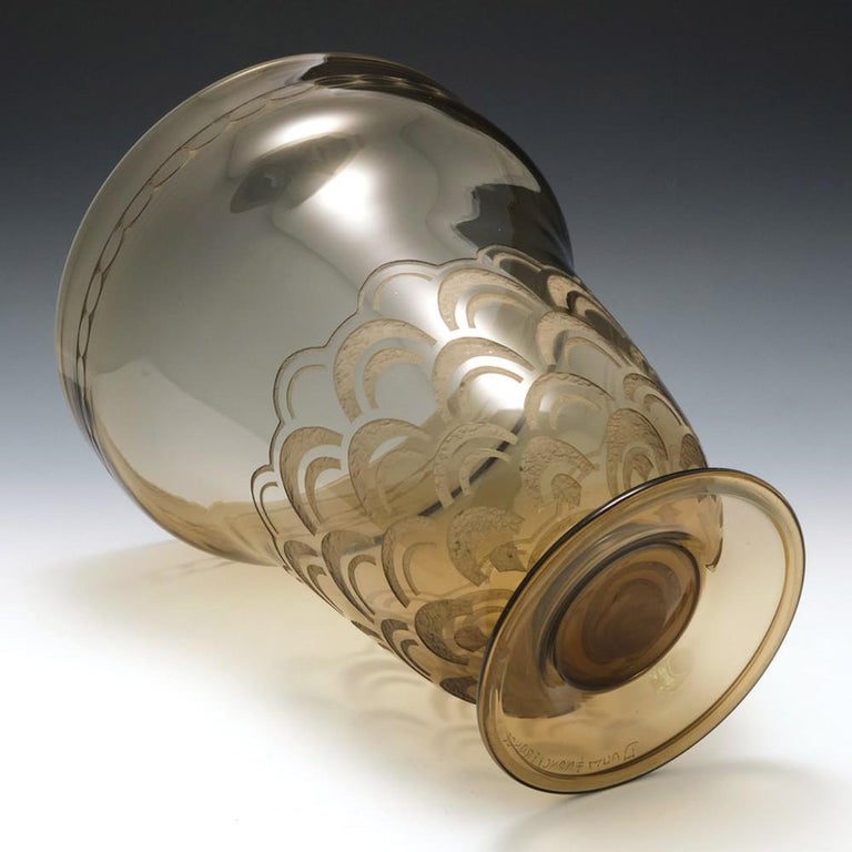Tall Art Deco Daum Nancy Glass Vase, c1930 For Sale at 1stDibs