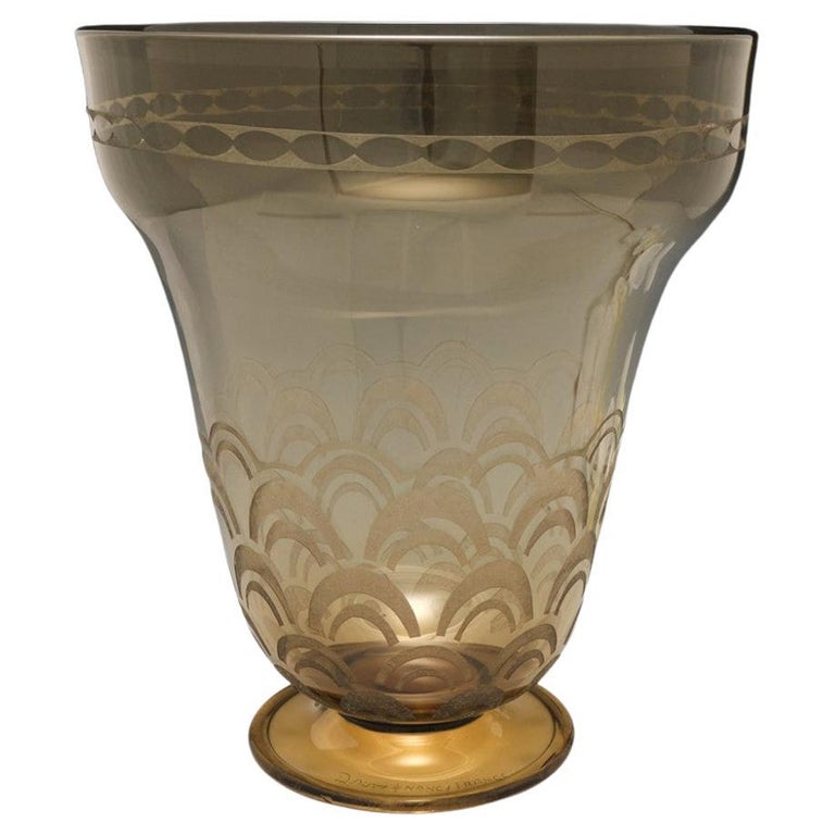 Tall Art Deco Daum Nancy Glass Vase, c1930 For Sale at 1stDibs