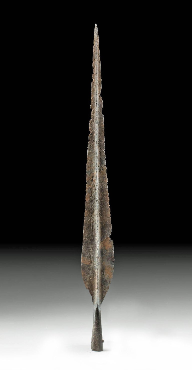 Tall Iron Age Spear Tip, Abstract Decorative Accent For Sale at 1stDibs