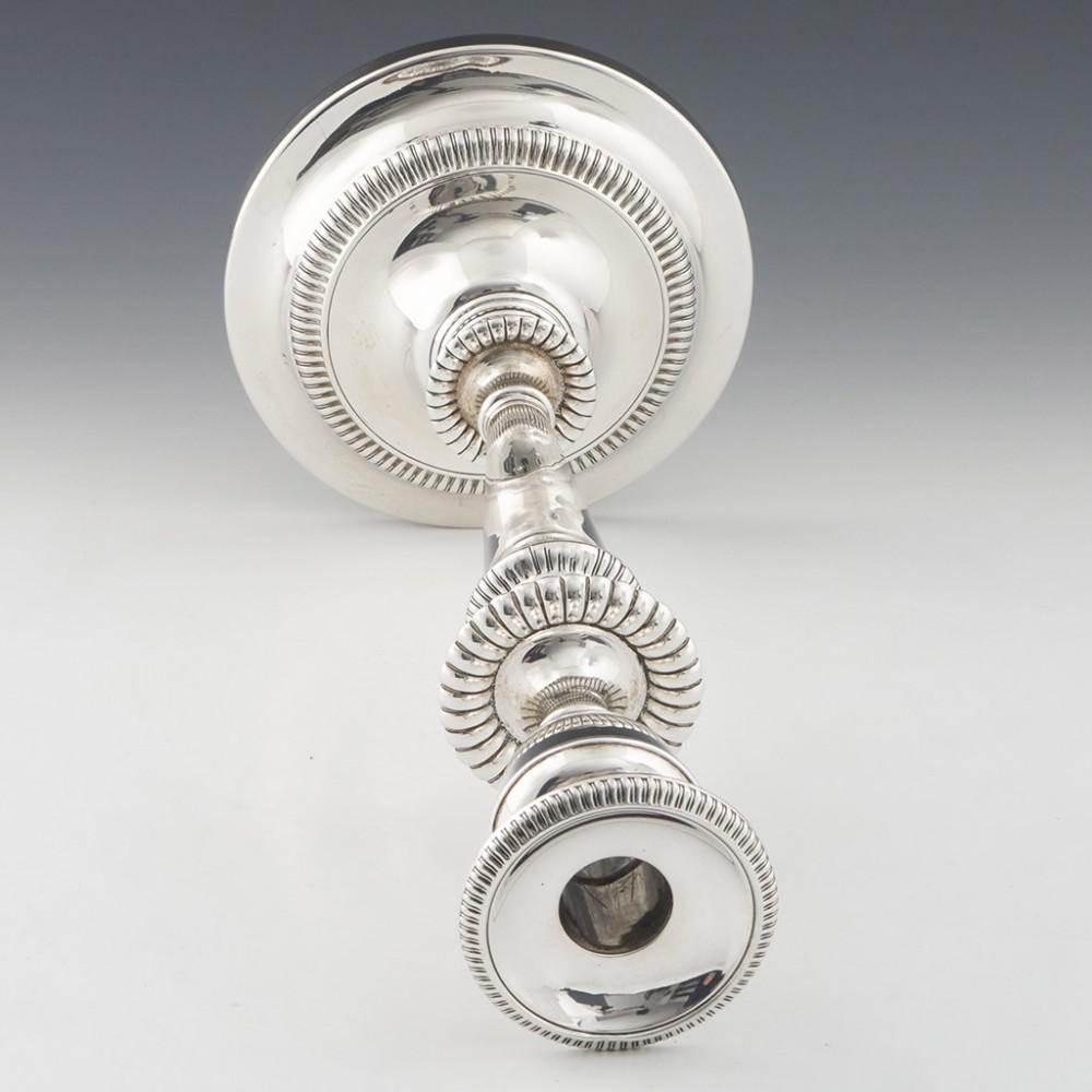 Tall Pair George III Elegant Sterling Silver Candlesticks London 1796 ...
