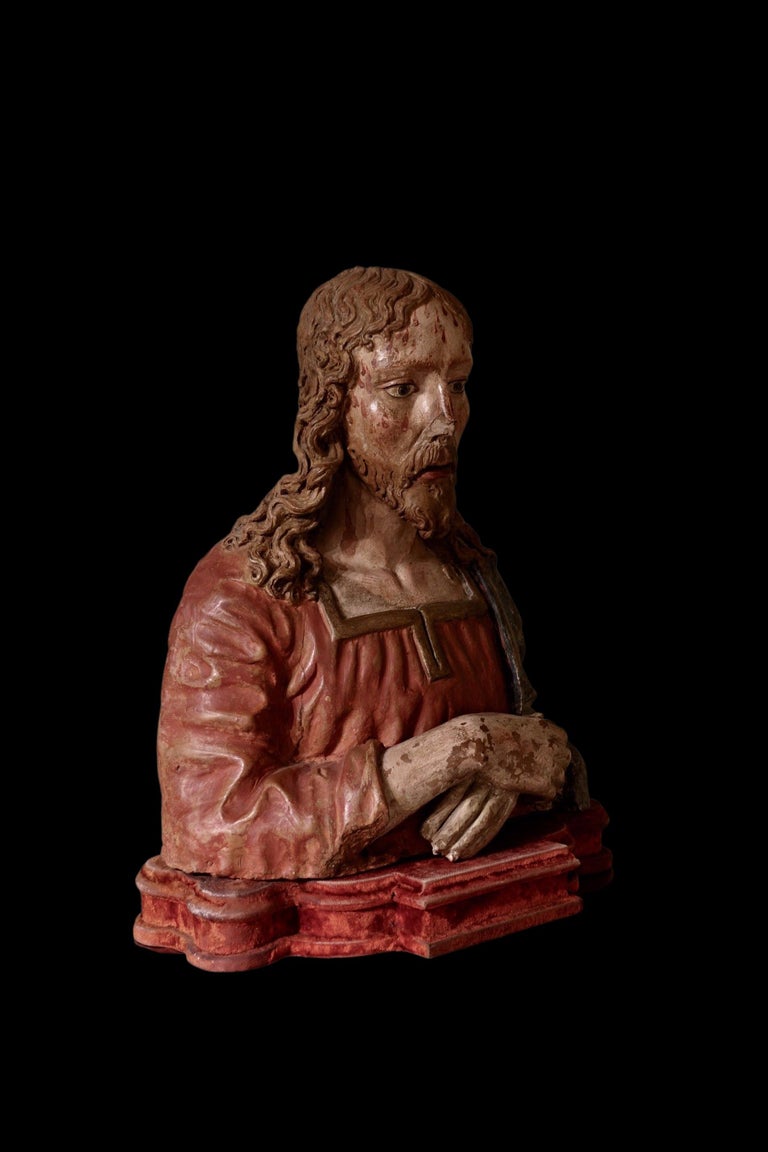 Terracotta Bust of Christ as the Redeemer, 15th Century For Sale at 1stDibs