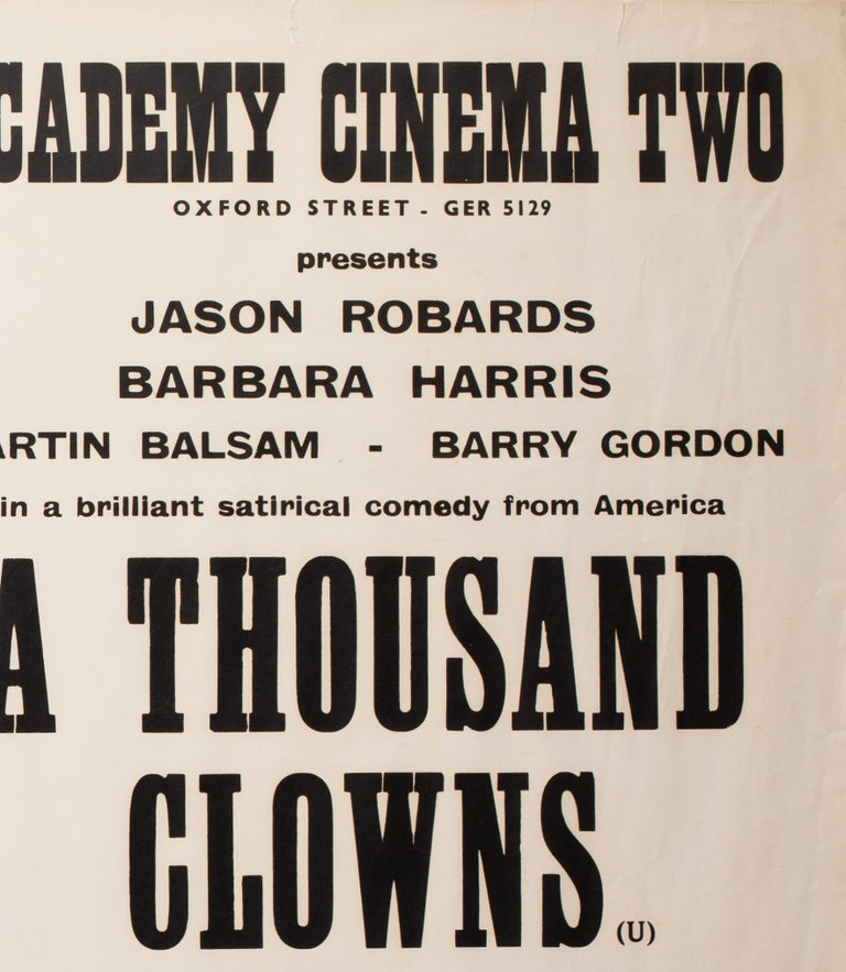 A Thousand Clowns 1966 Academy Cinema UK Quad Film Poster, Strausfeld ...
