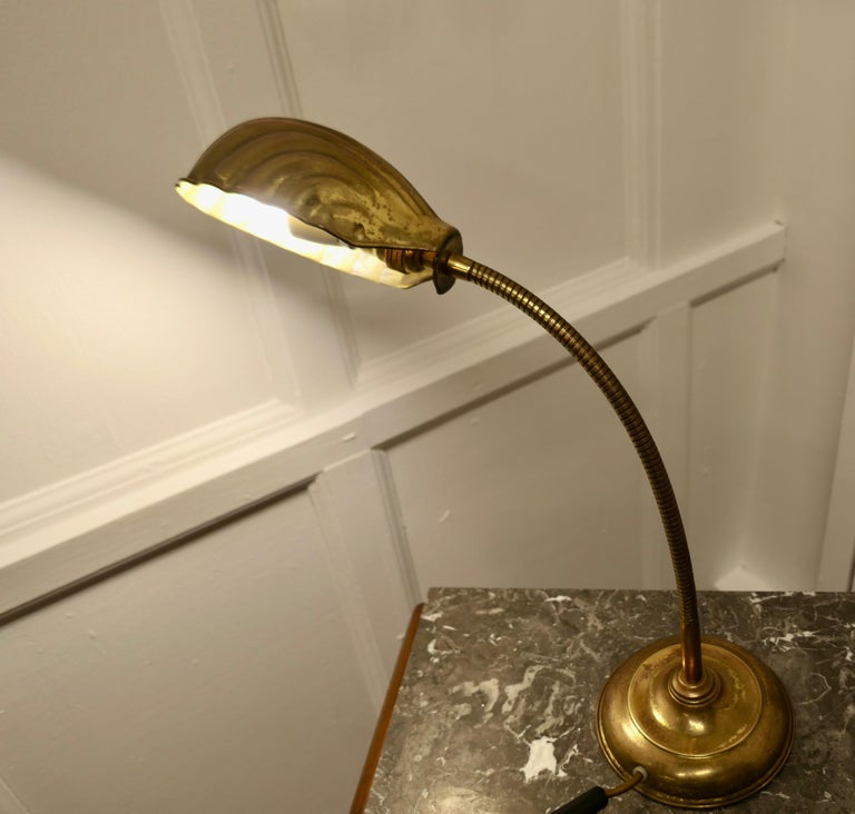 Traditional Brass Banker’s Desk Lamp For Sale at 1stDibs