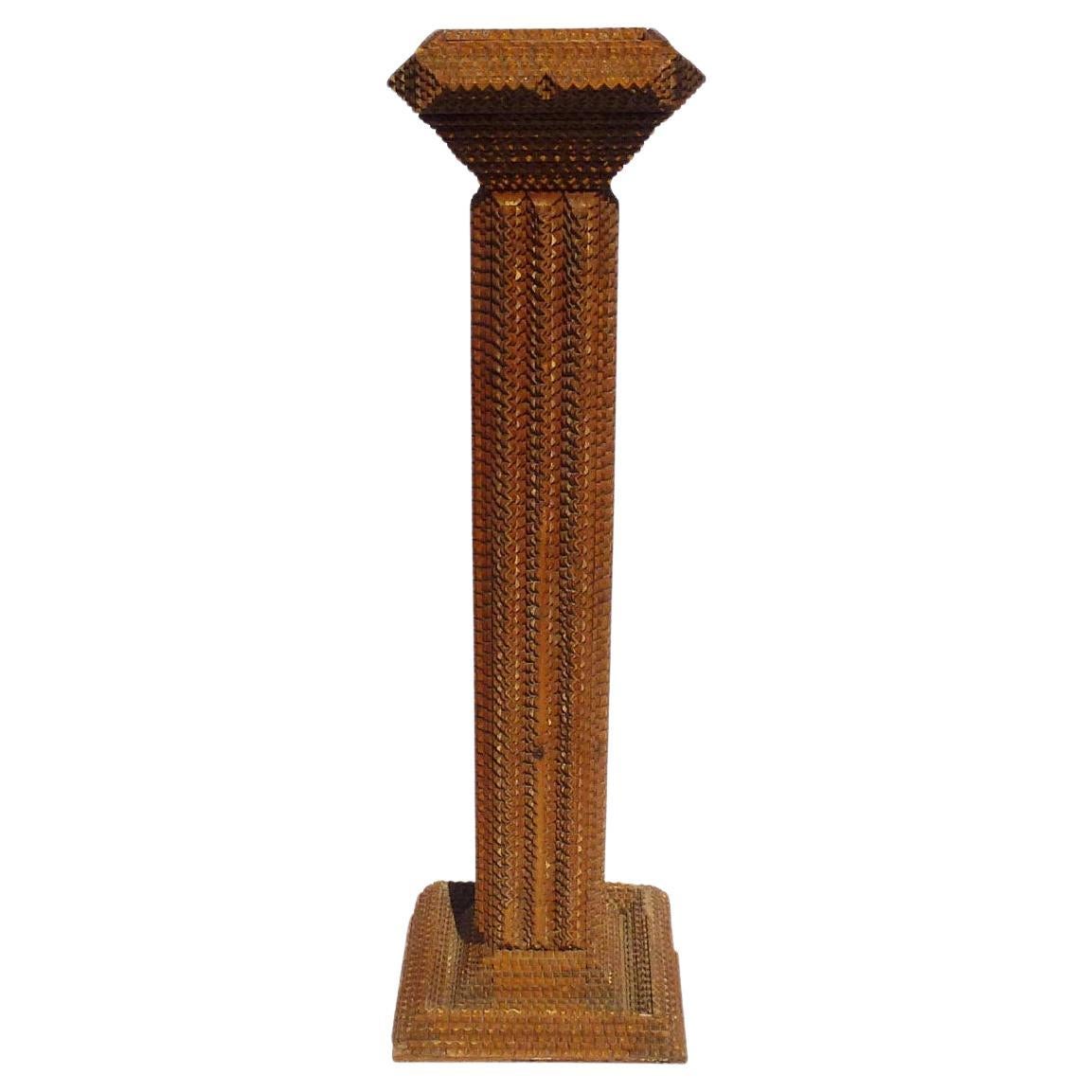 Tramp Art Sewing Stand/Side Table For Sale at 1stDibs