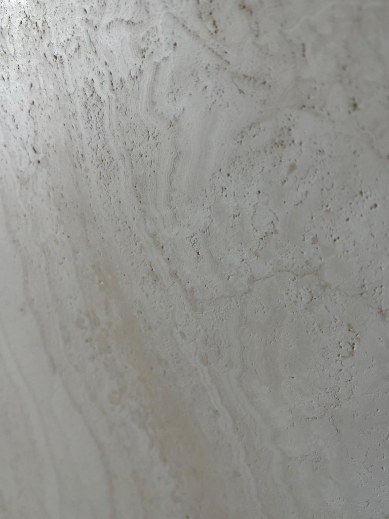Travertine and Glass Console Table For Sale at 1stDibs
