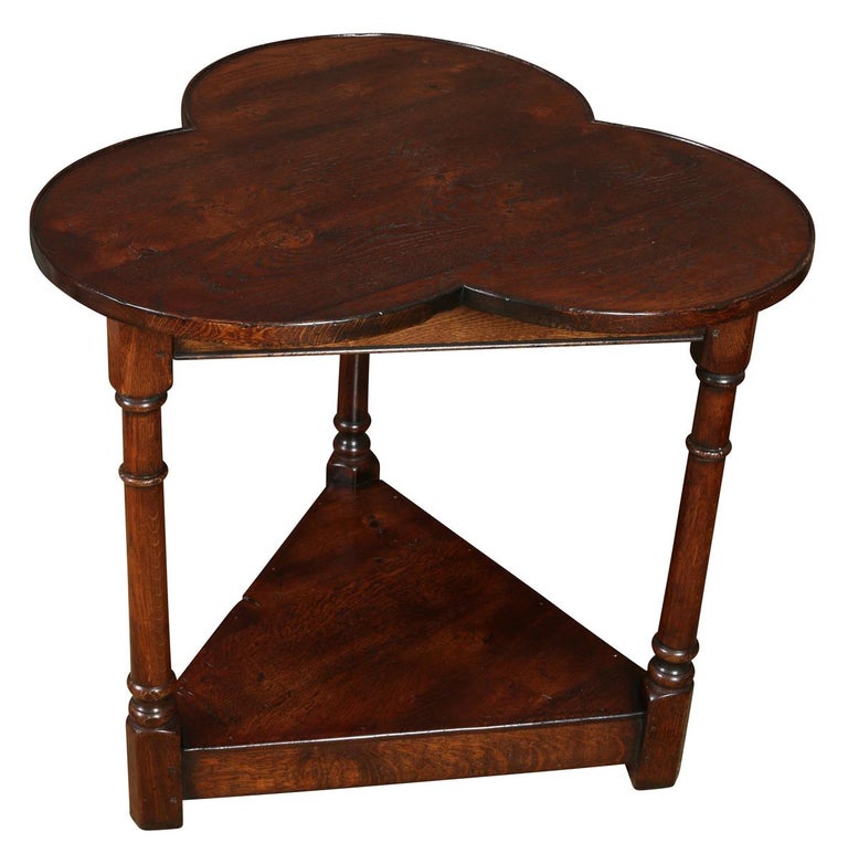 A Trefoil Oak Table For Sale at 1stDibs