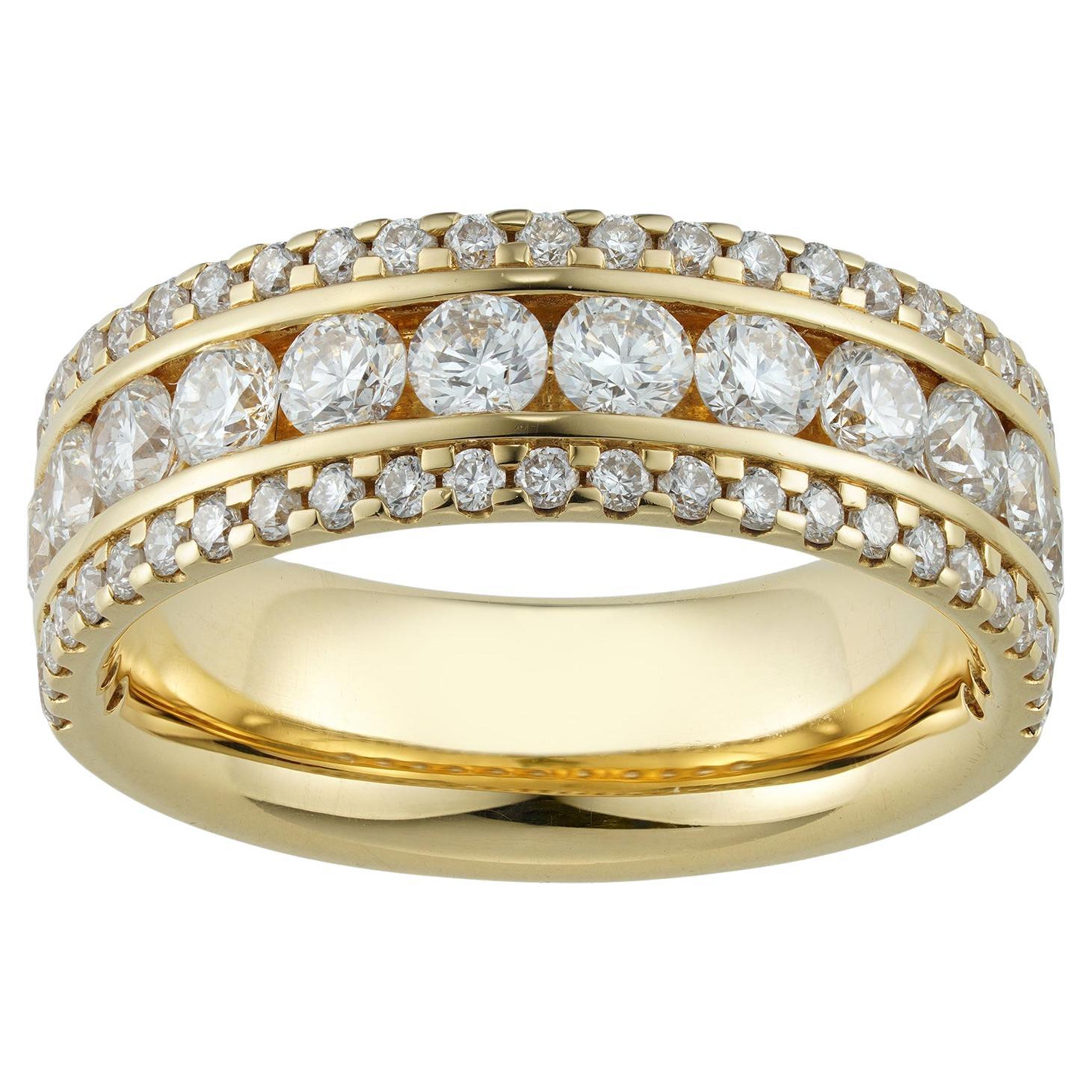 A Triple Row Diamond Half Eternity Ring For Sale at 1stDibs